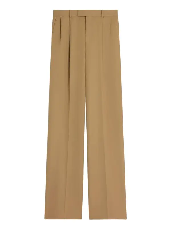 Celine Wool Jazz Trousers - Sand-colored