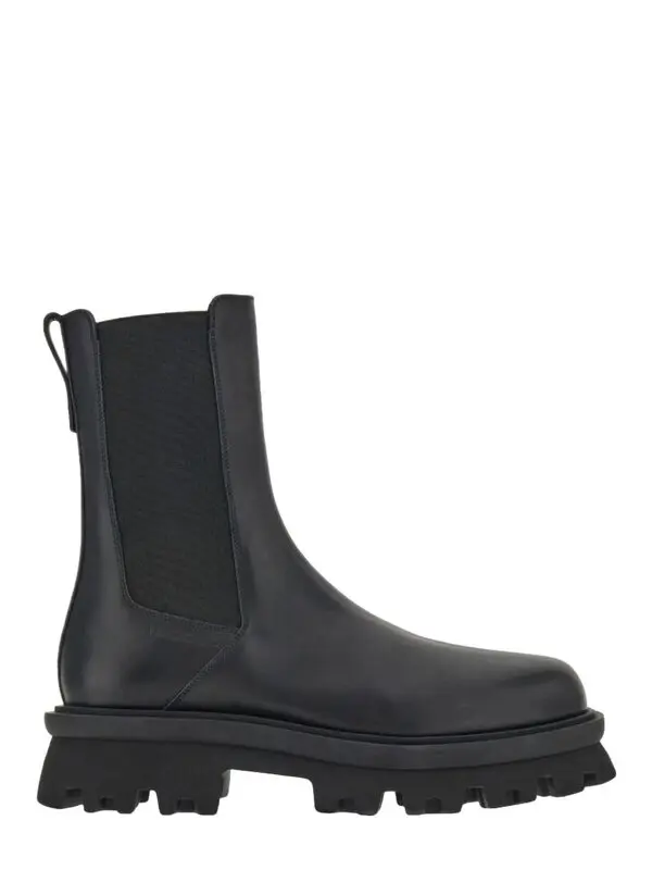 FERRAGAMO Round Toe Elastic Boots - Black