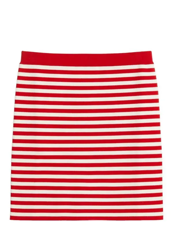 Max Mara Striped Knit Skirt - Red