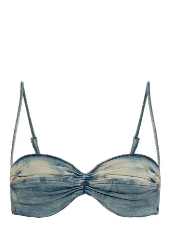 DIESEL® De-ouchy-s Denim Bandeau Top - Gray