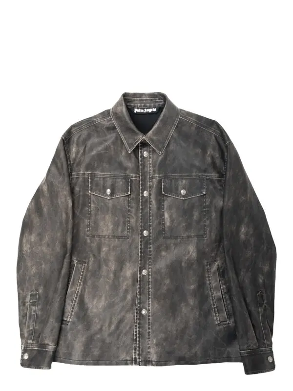 Palm Angels Long-sleeved Denim Jacket - Black
