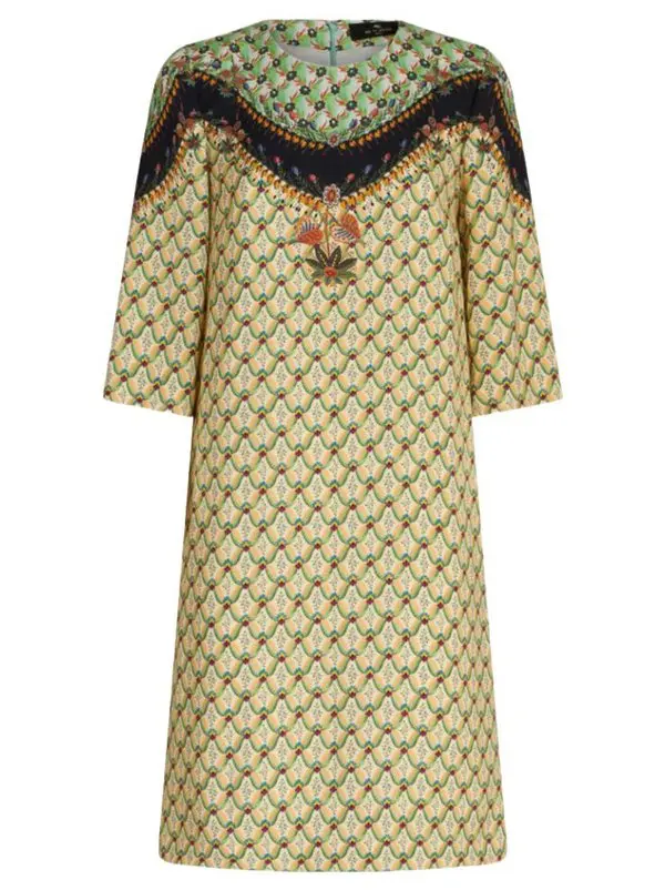 Etro Floral Print Tunic Dress - Nude