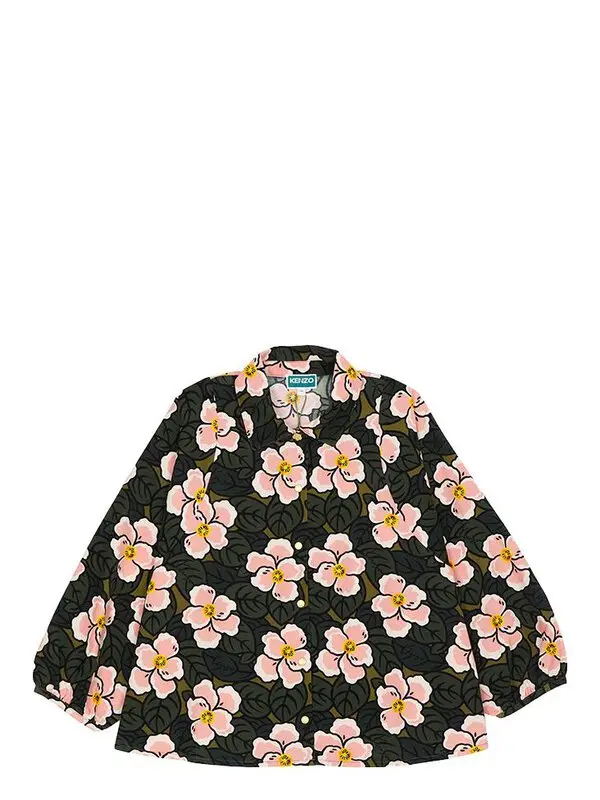Kenzo Floral Print Long Sleeve Shirt - Black
