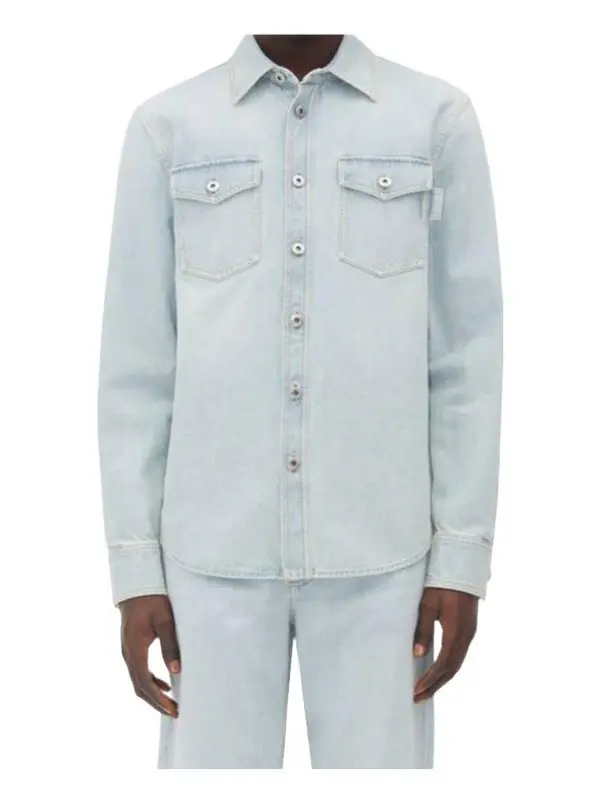 Bottega Veneta Extra Bleached Denim Overshirt - Light Blue