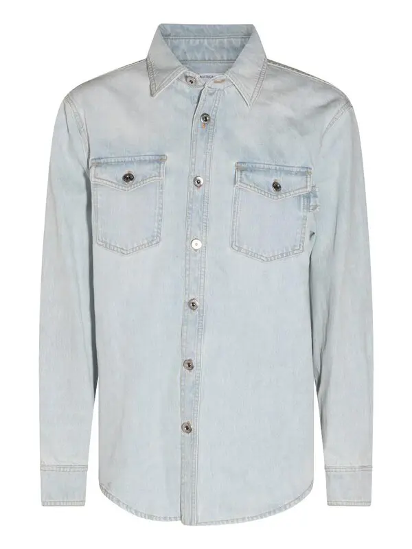 Bottega Veneta Extra Bleached Denim Overshirt - Light Blue