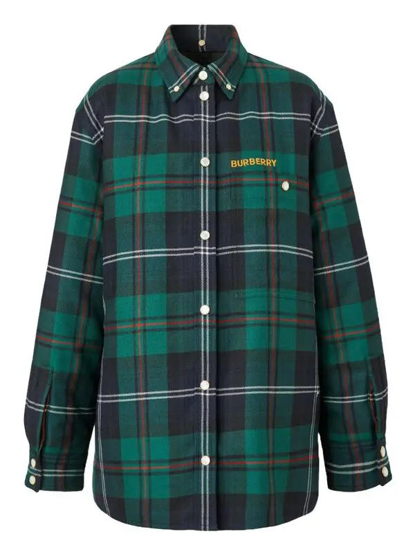 Burberry Checked Long-sleeve Shirt - Green
