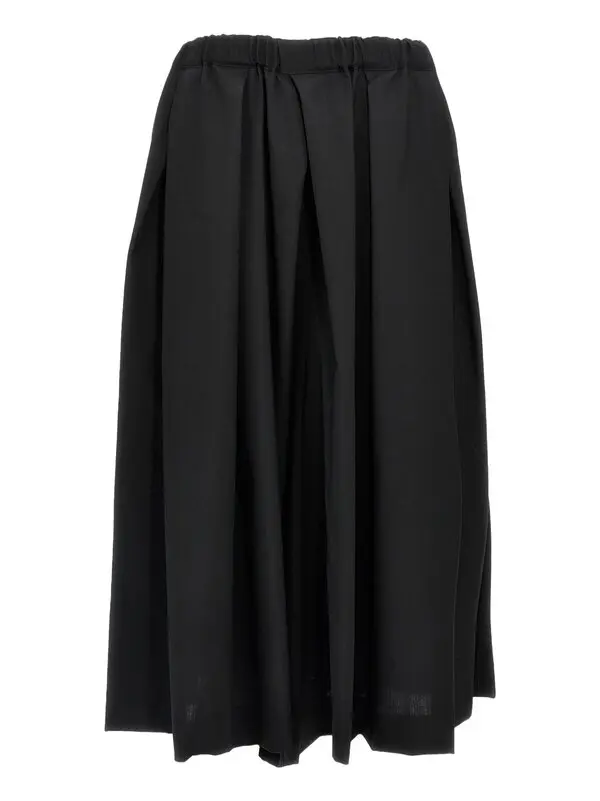 Comme Des Garçons Wide Leg Pleated Trousers - Black