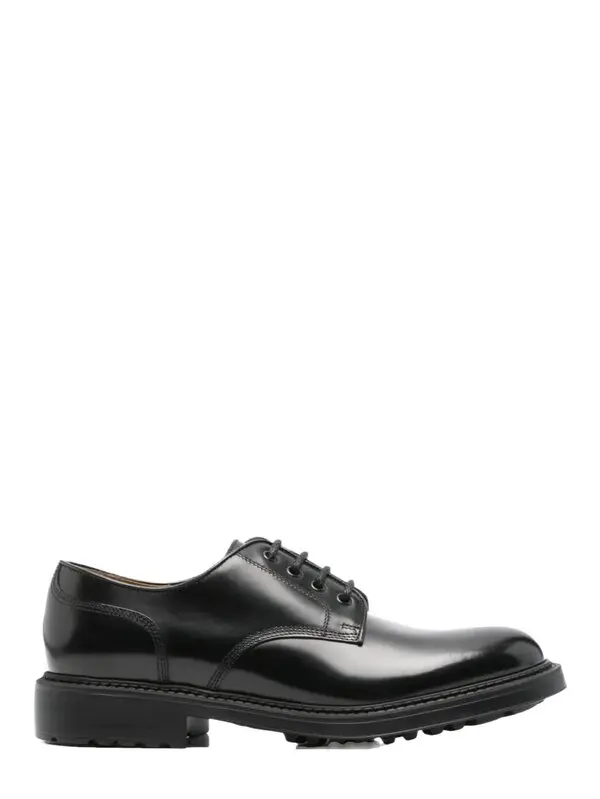 DOUCAL'S Lace-up Leather Derby Shoes - Black