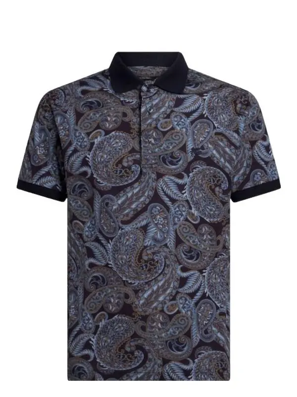 Etro Paisley-print Polo Shirt - Black
