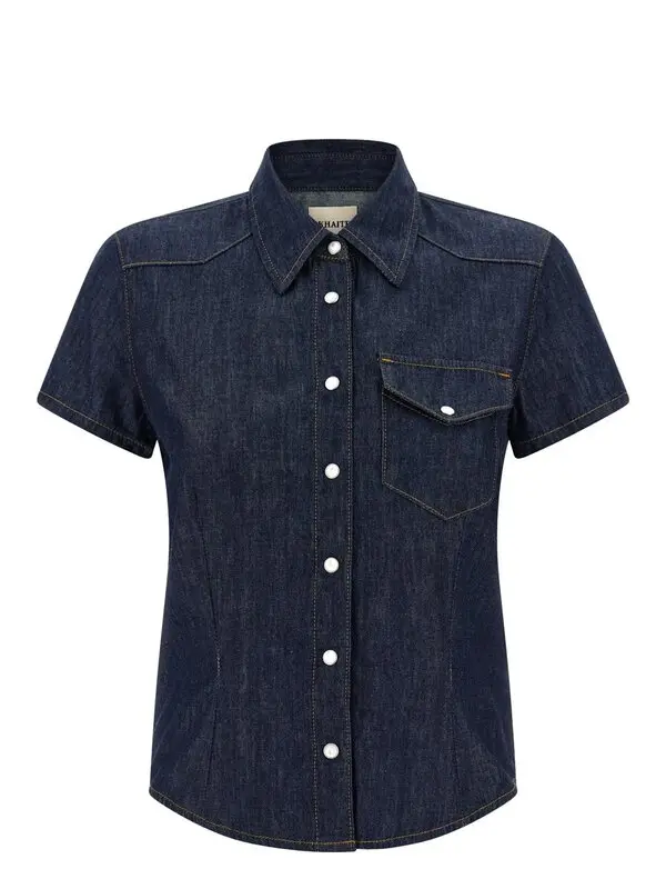Khaite Cavazos Short Sleeve Shirt - Blue
