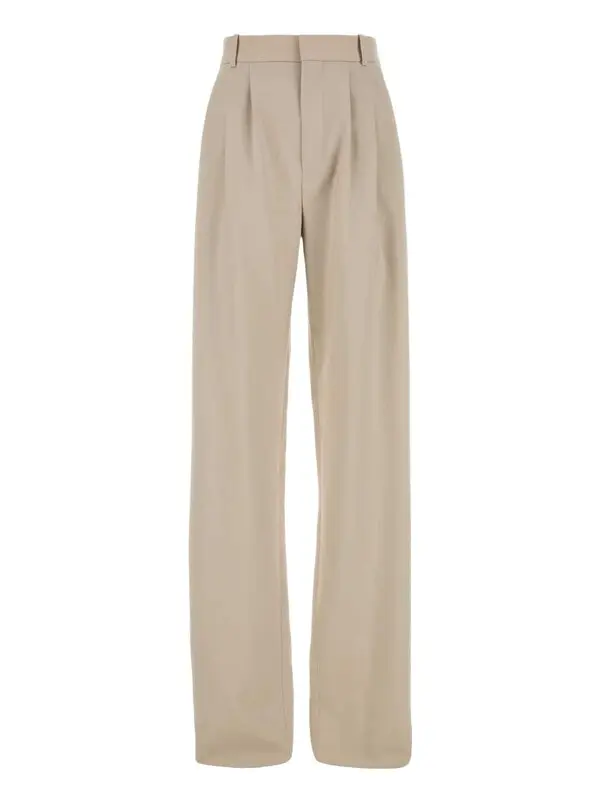 Saint Laurent Mid-rise Tailored Pants - Light Brown