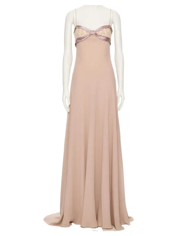 Valentino Garavani Sleeveless Maxi Dress With Bow Detail - Nude