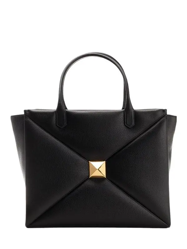 Valentino Garavani Logo Handbag With Studded Detail - Black