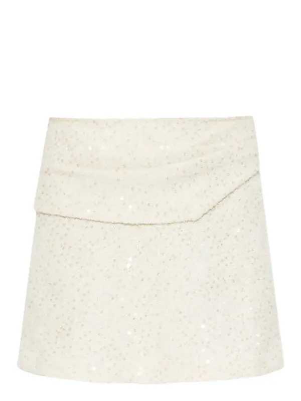 IRO PARIS Embellished Sequined Skirt - White