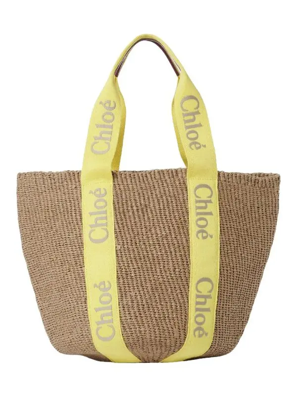 Chloé Large Raffia Tote Bag - Brown