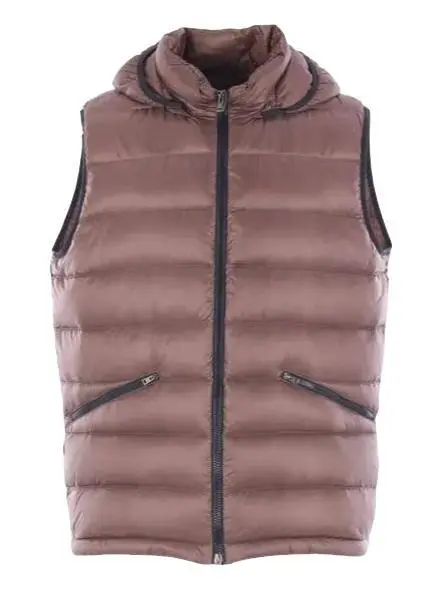Herno Hooded Zip-up Down Vest - Brown