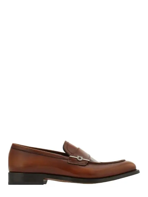 FERRAGAMO Gancini Buckle Loafers - Leather Primary Color/dark Brown