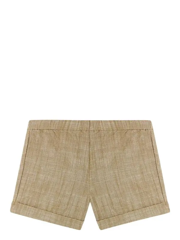 Bonpoint Elastic Waist Shorts With Logo Patch - Brown