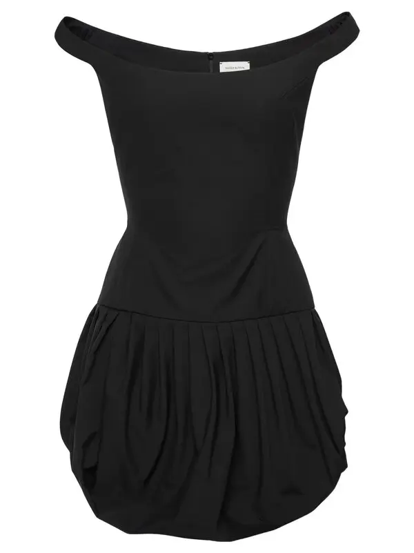 Magda Butrym Off-shoulder Puff Skirt Mini Dress - Black