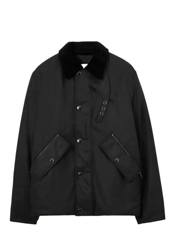 Burberry Equestrian Knight Long Sleeved Buttoned Jacket - Black