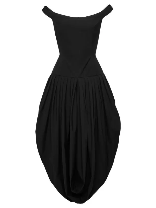Magda Butrym Long Off-shoulder Draped Dress - Black