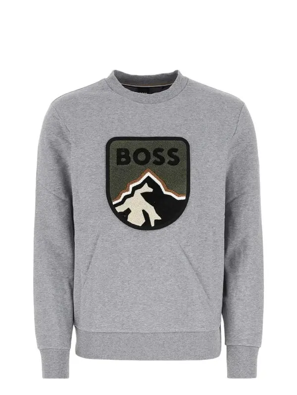 Hugo Boss Appliqué Detail Cotton Sweatshirt - Black