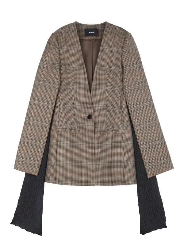 We11Done Spliced Plaid Suit Jacket - Multicolor