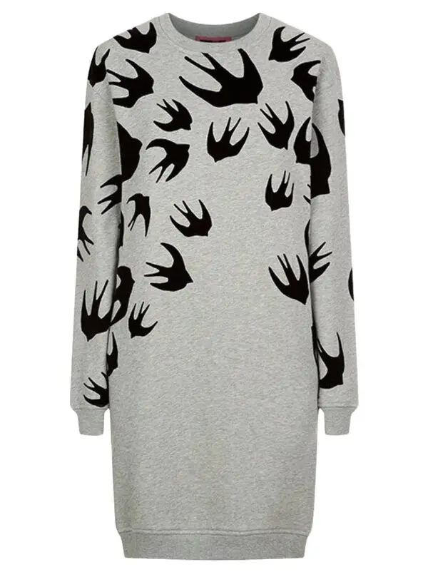 Alexander McQueen Logo Dress - Gray