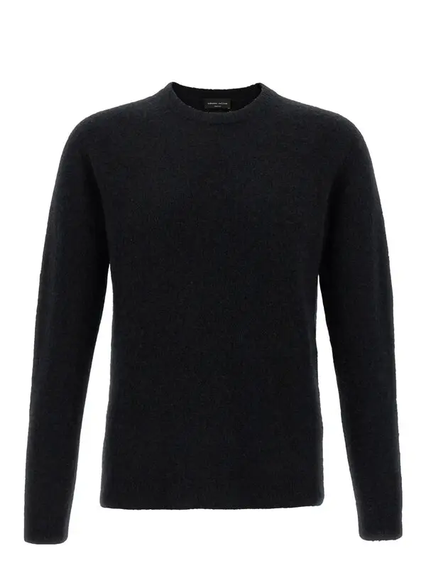 ROBERTO COLLINA Crew Neck Cashmere Sweater - Black