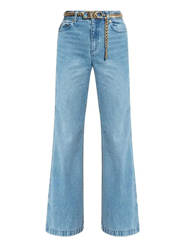 Michael Kors Belted Bootcut High-rise Jeans - Blue