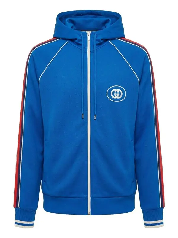 Gucci Logo Hooded Jacket - Blue