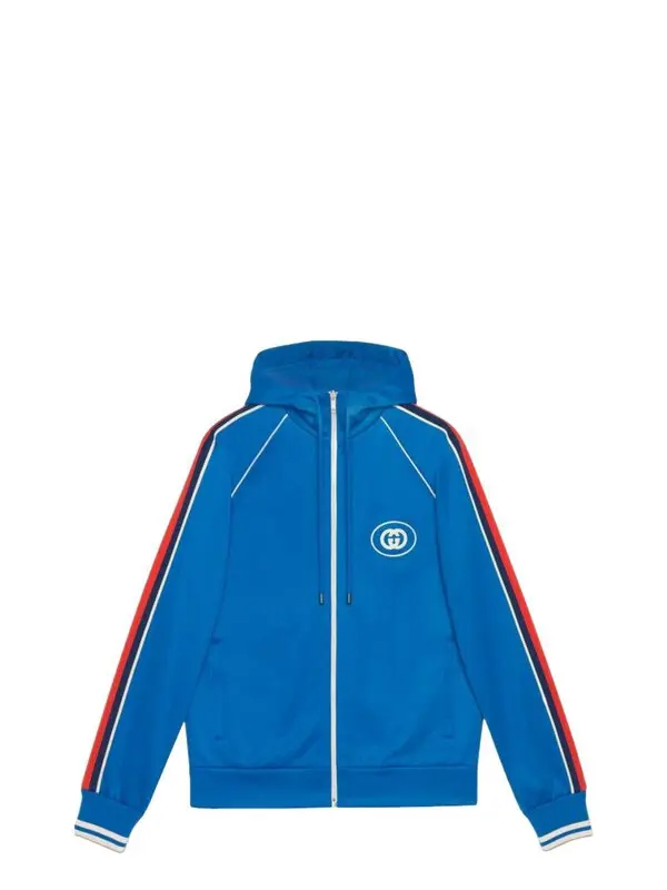 Gucci Logo Hooded Jacket - Blue