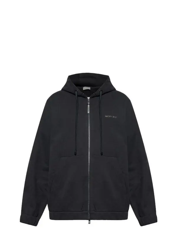 Moncler Zip-up Drawstring Hoodie - Black