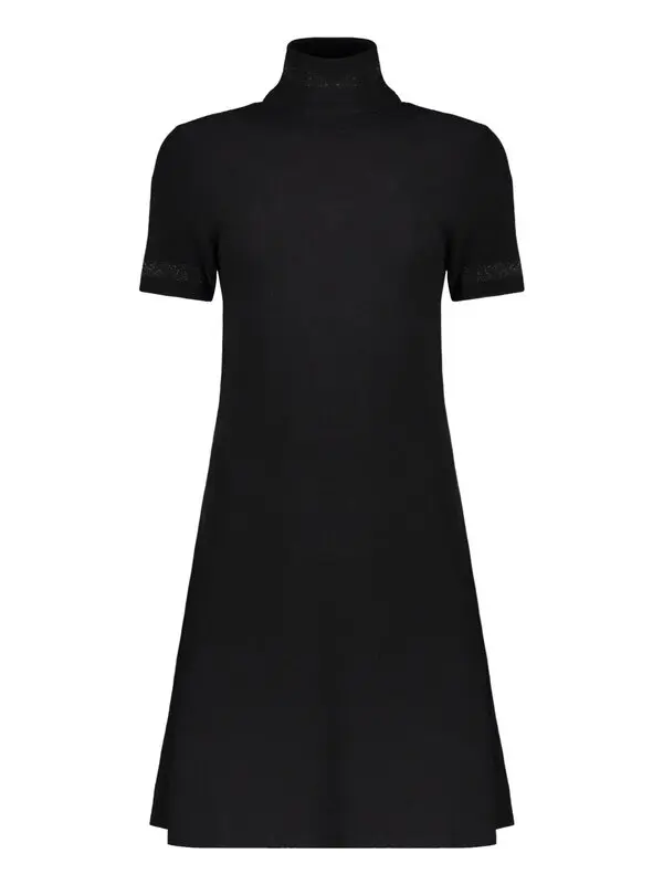 Herno Short Sleeve High Neck Dress - Black