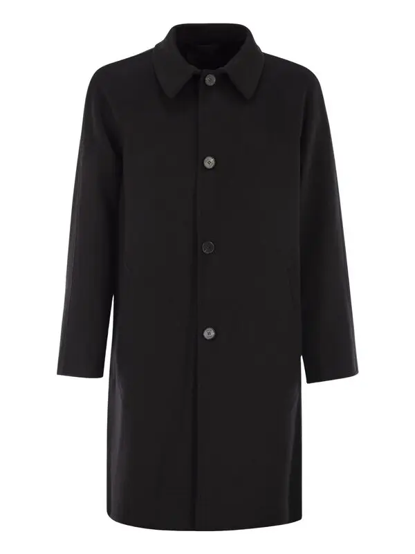 PALTO' Maurilio Raglan Sleeve Coat - Black