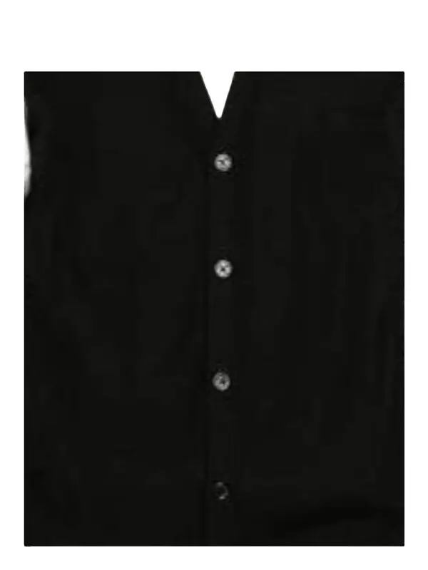 PAOLO PECORA Wool Knitted Cardigan Vest - Black