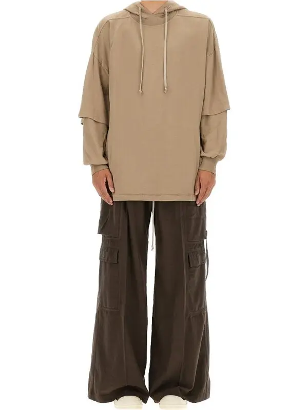 Rick Owens Tommy Drawstring Hoodie - Beige