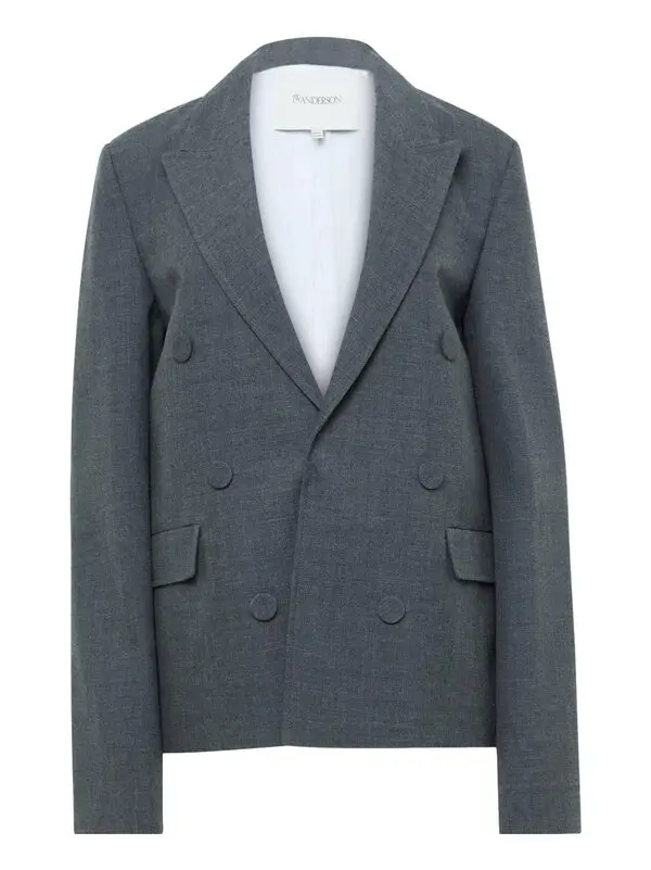 J.W.ANDERSON Double-breasted Wool Blazer - Black