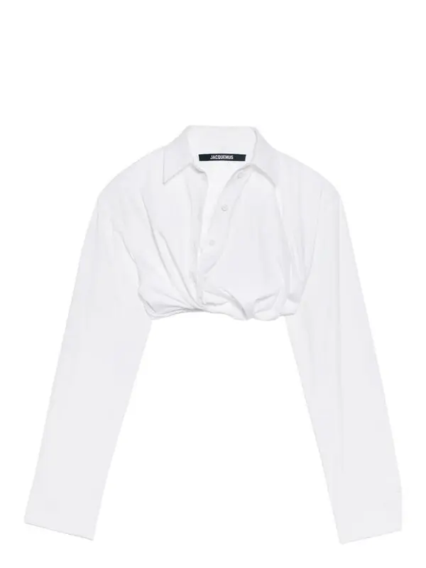 Jacquemus Twisted Cropped Shirt - White
