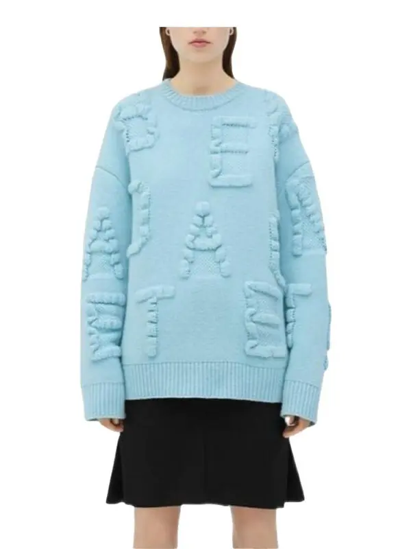 Bottega Veneta All-over Alphabet Knitted Jumper - Blue