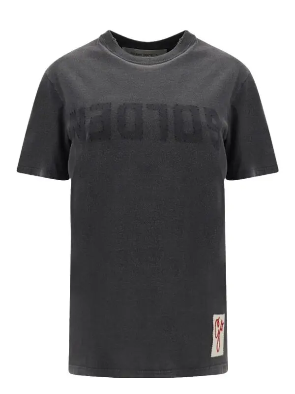 GOLDEN GOOSE Crewneck Logo T-shirt - Black