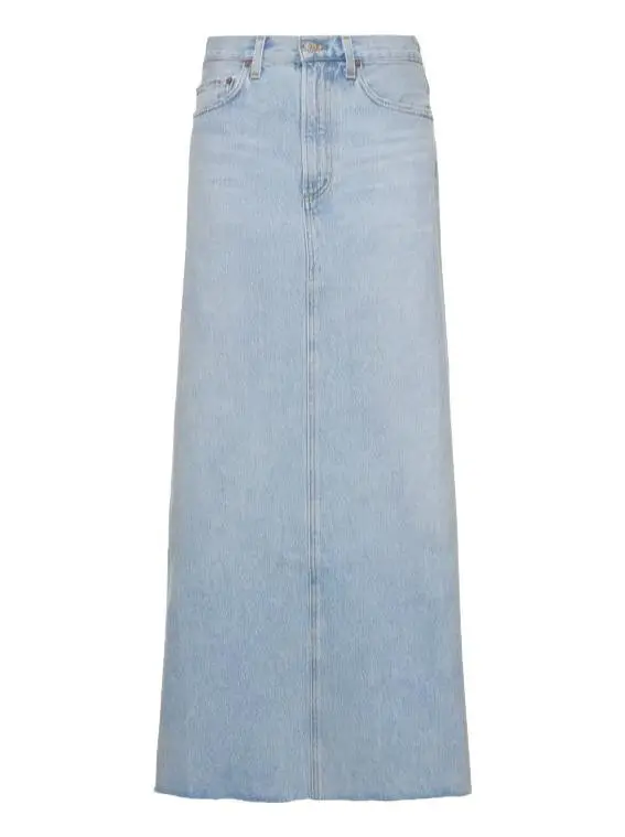 AGOLDE Denim Maxi Skirt - Gray