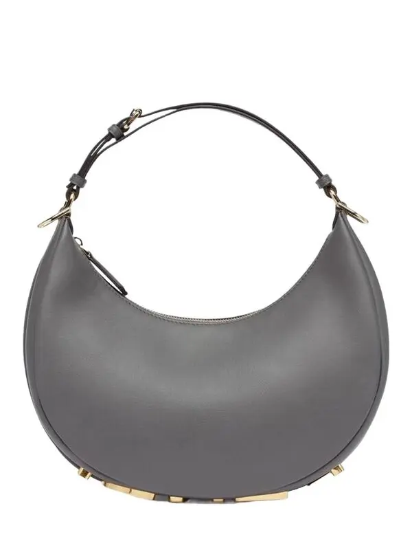 Fendi Leather Baguette Bag - Gray