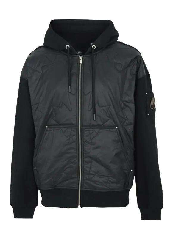 Moose Knuckles Quilted Zip-up Hooded Jacket - Black