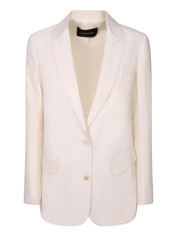 Fabiana Filippi Single-breasted Blazer With Classic Lapels - White