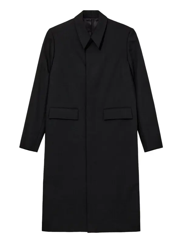 RIER Long-sleeved Wool Coat - Black