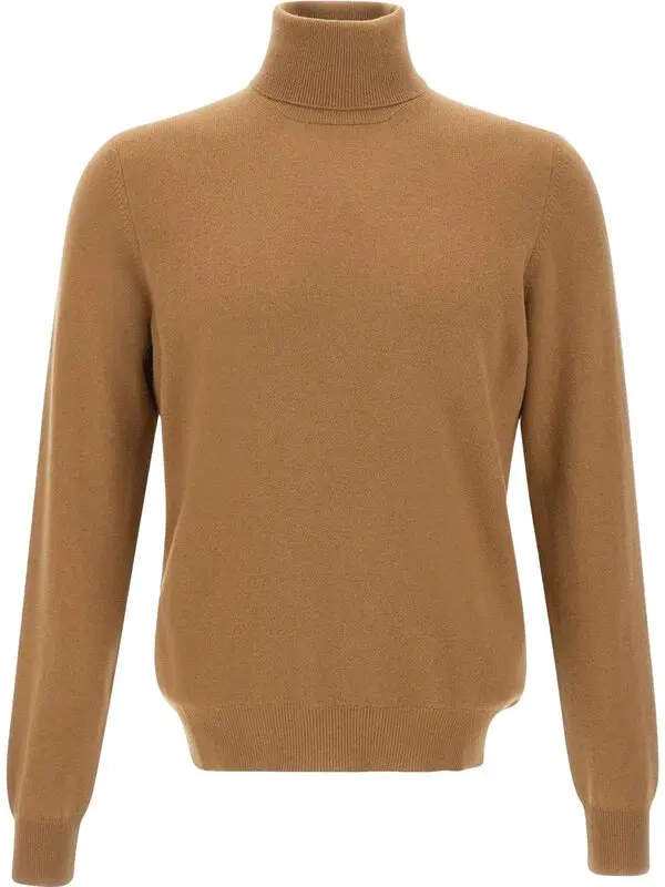 GRAN SASSO Roll-neck T-shirt - Brown