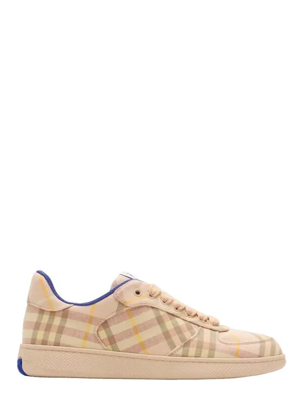 Burberry Checked Lace-up Sneakers - Nude