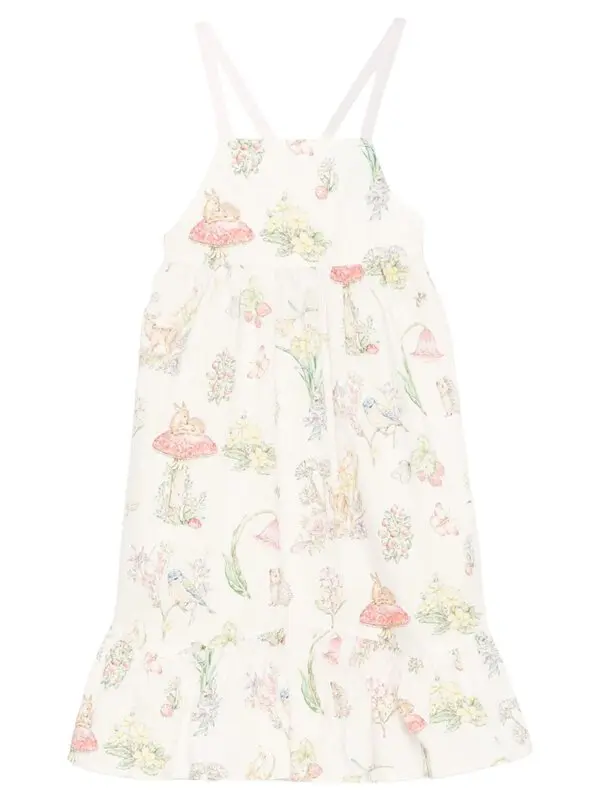 Stella McCartney Sleeveless Graphic Print Maxi Dress - White