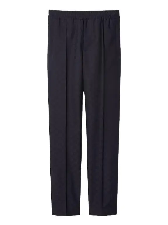 Gucci Gg Monogram Cropped Trousers - Blue